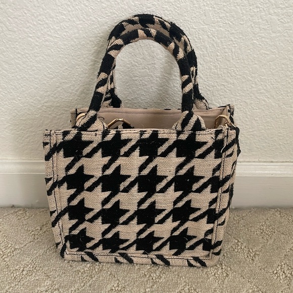 H&M | Bags | Hm Top Handle Bag Purse Black And Natural Color Comes With ...